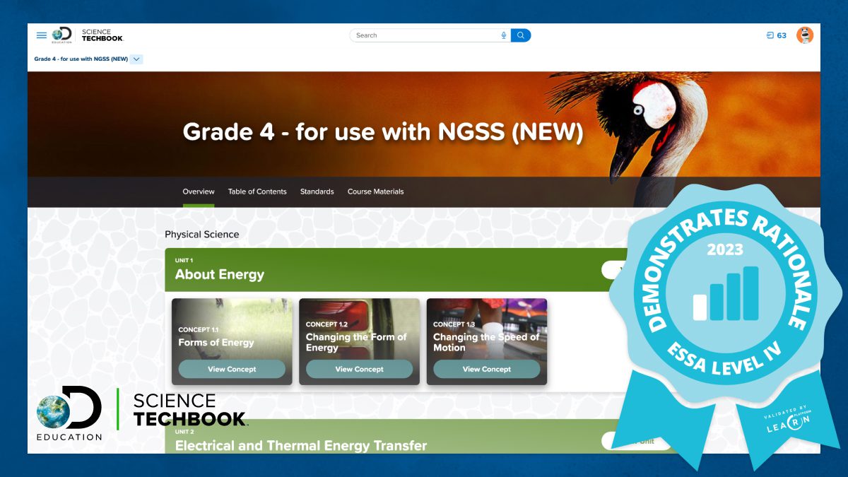 Science Techbook Logic Model: ESSA Evidence Level IV | Discovery Education